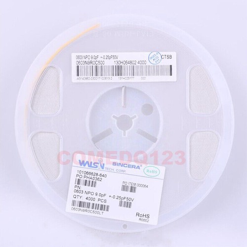 200PCS 0603 9pF 50V NPO/C0G ±0.25pF 0603N9R0C500 Ceramic Capacitor MLCC ...