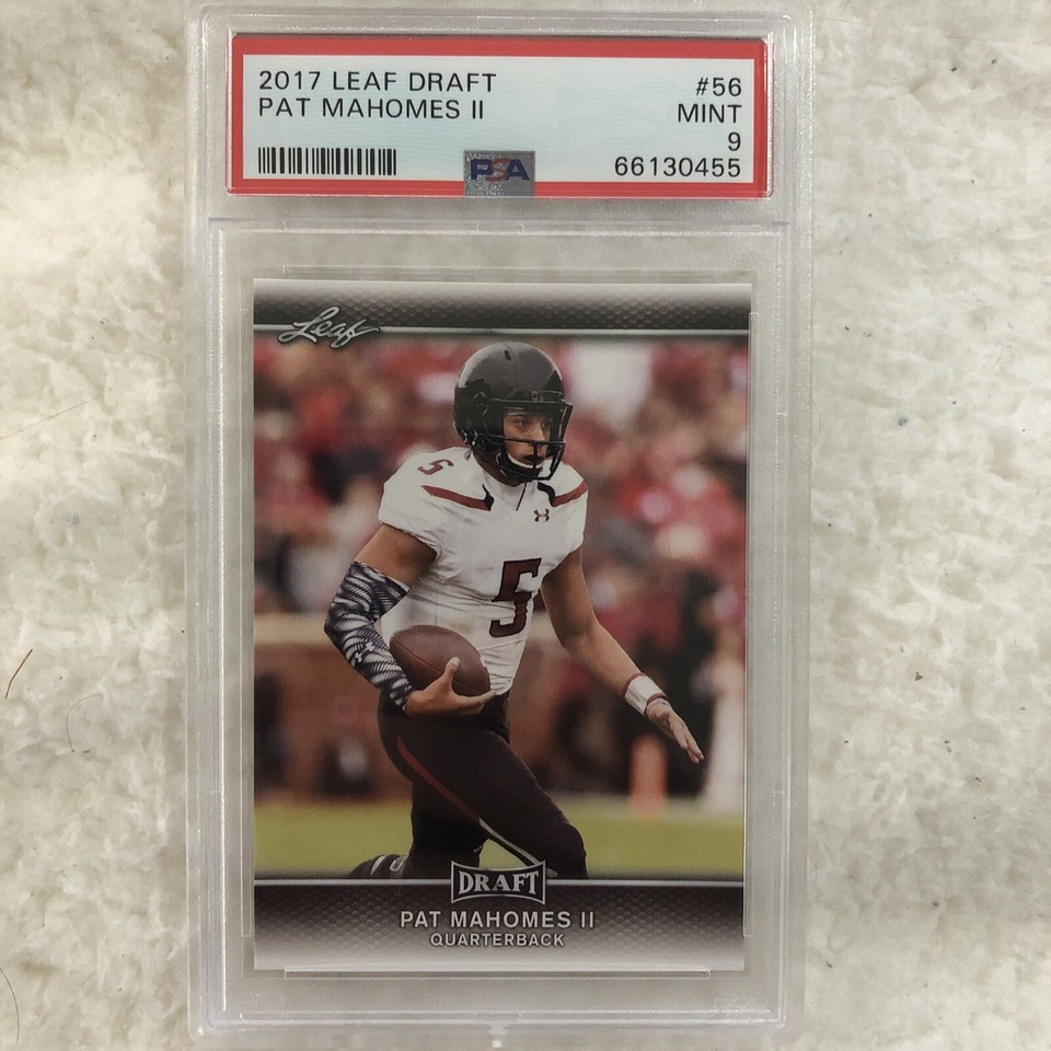 2017 LEAFT DRAFT 🔥PAT MAHOMES II #56 ROOKIE 🔥CARD PSA 9 Grade - QB STUD ...