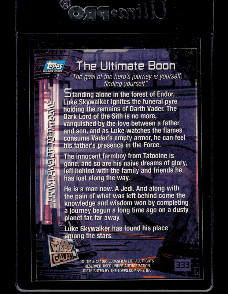 1995 Topps Star Wars Galaxy Series 3 - #333 The Ultimate Boon - Luke ...