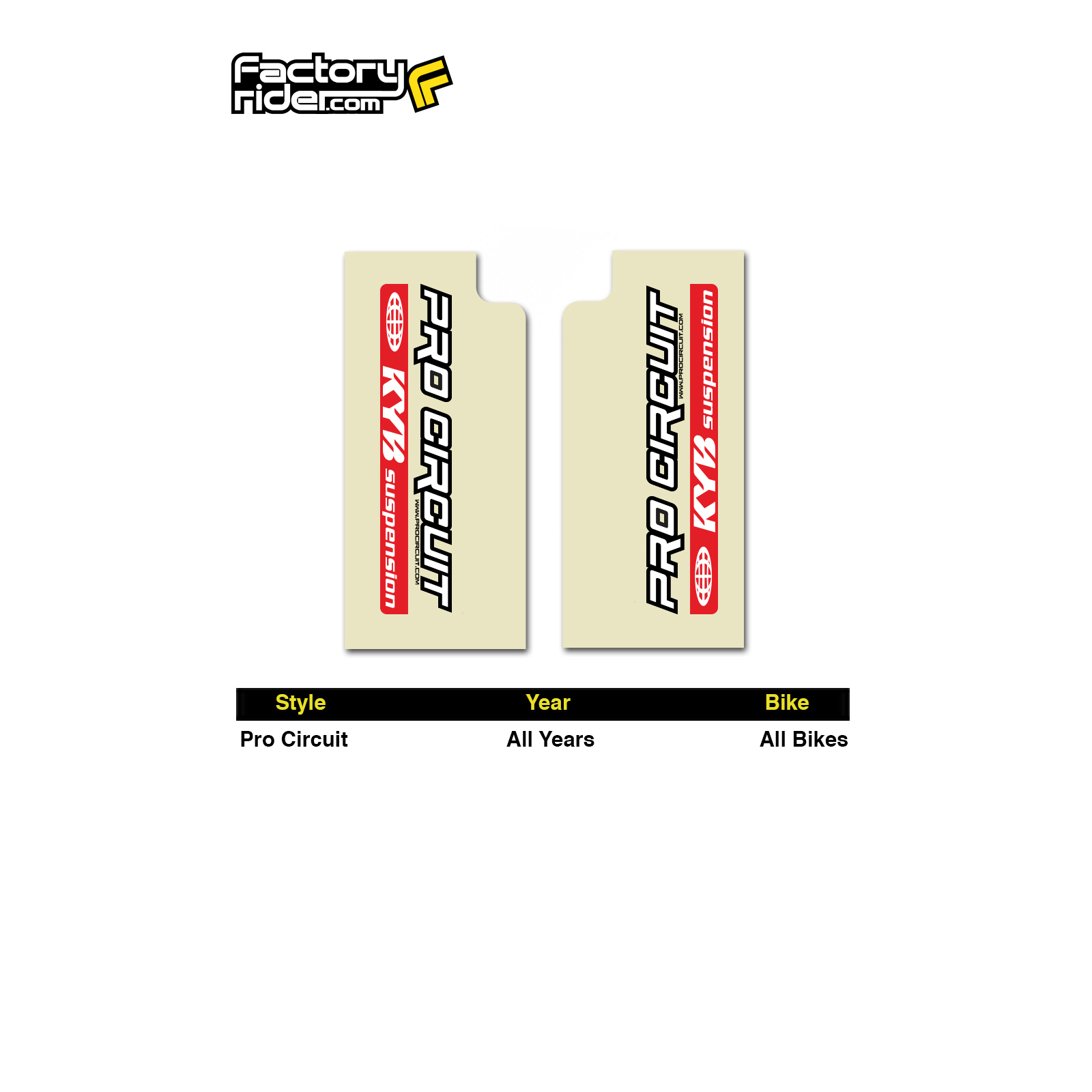 PRO Circuit KYB Fork Stickers Mx Dirt Bike Graphics fit all Motocross ...
