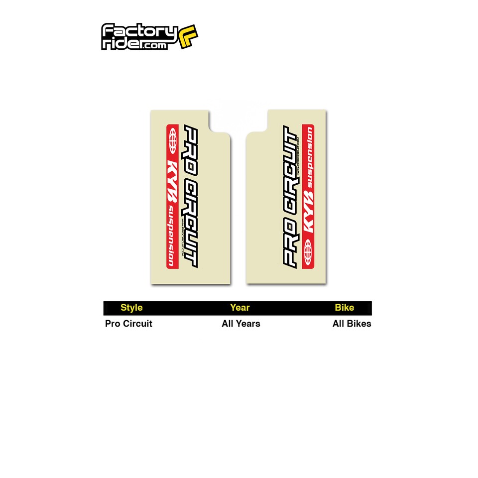 PRO Circuit KYB Fork Stickers Mx Dirt Bike Graphics fit all Motocross ...