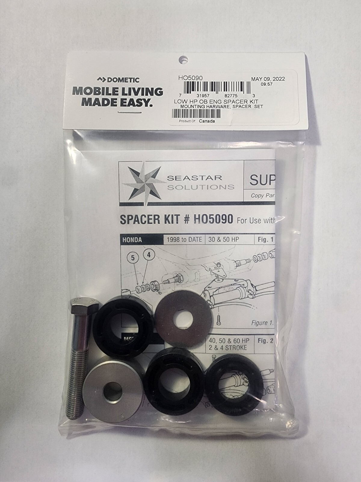 Seastar HO5090 Hydraulic Steering Cylinder Spacer Kit HC5345-3 HC5348-3 ...