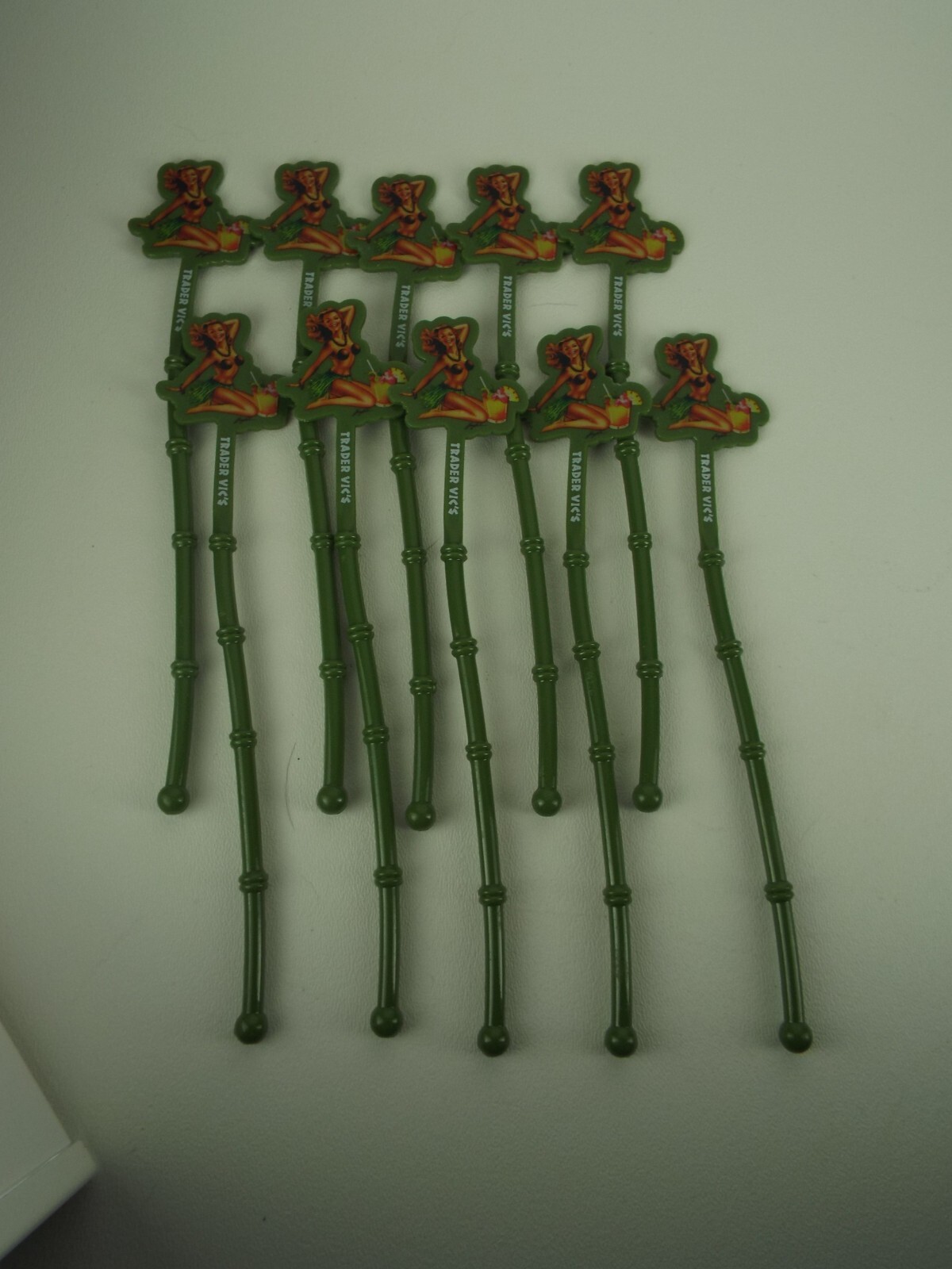 Trader Vic's Swizzle Stir Sticks Vintage Hula Pin Up Girl Set of 10 ...