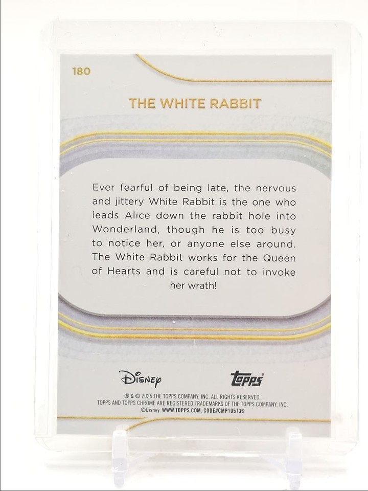 THE WHITE RABBIT 2025 TOPPS CHROME DISNEY YELLOW REFRACTOR /275 Q2091 ...