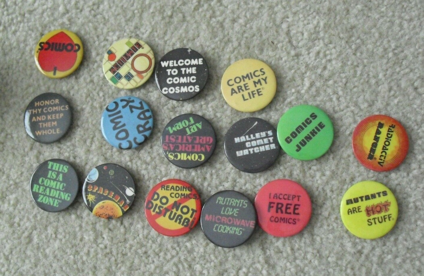 Vintage Lot of 16 1986 Comic Images Inc Comic Theme Pin Pinbacks 1 1/2 ...