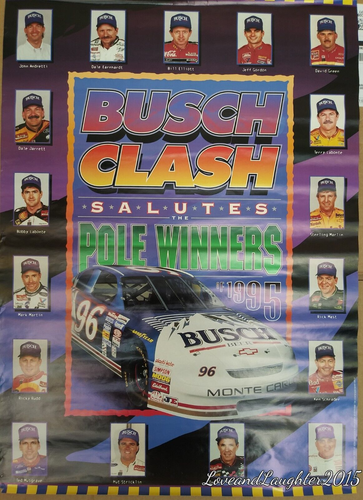 1996 Daytona Nascar Busch Clash Salutes 1995 Pole Winners Poster 20" x ...