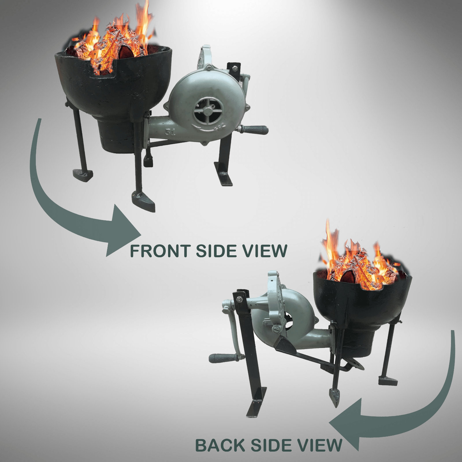 Blacksmith's Large Forge Furnace with Hand Blower Pedal Type Handle Fan ...