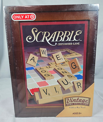 Scrabble Vintage Game Collection 2009 Wood Wooden Box Target FACTORY ...