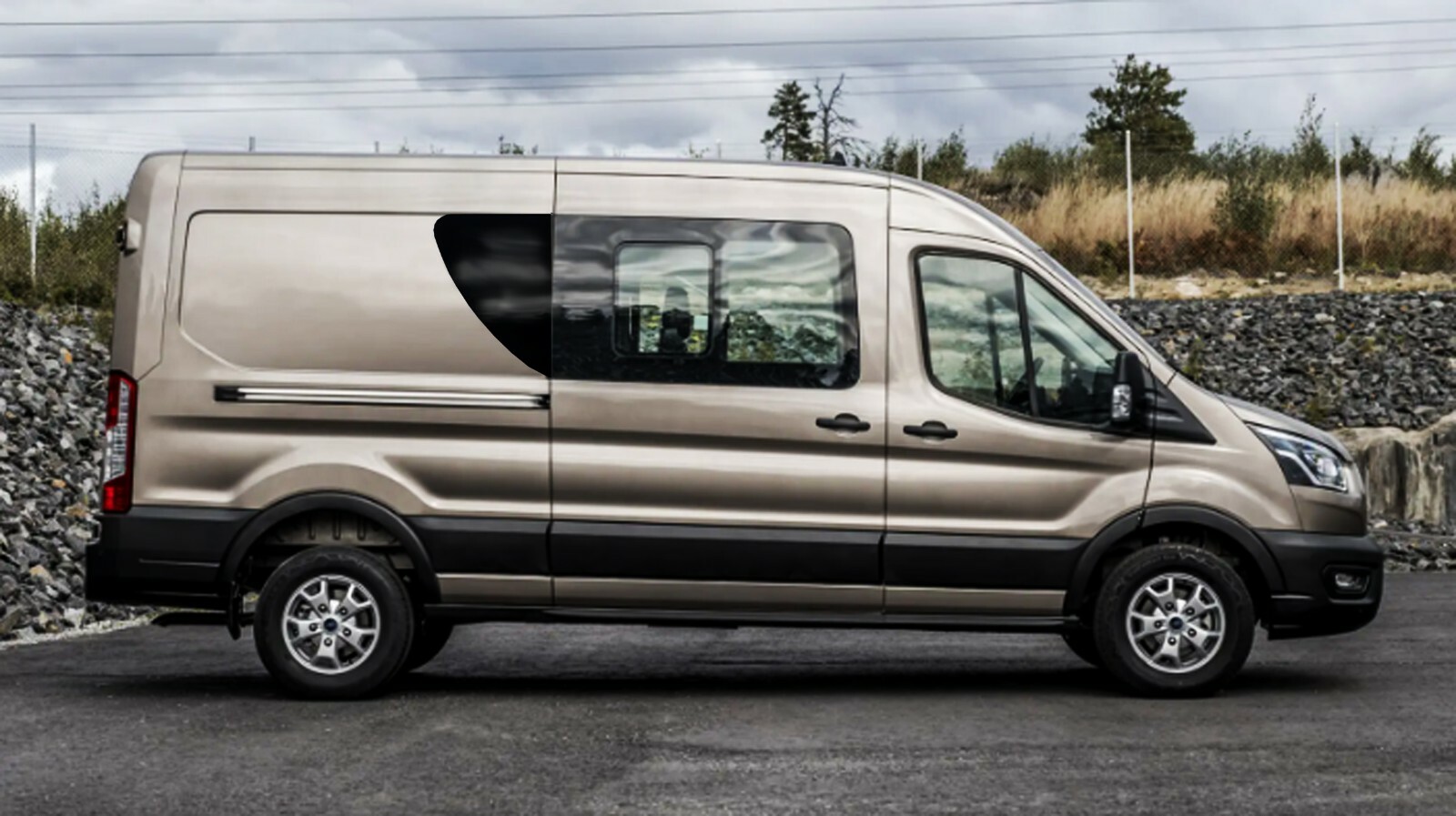 Transit Mk8 side fake window extensions vinyl graphics both side | eBay