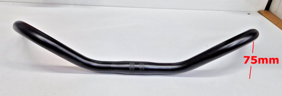 North Road Style/Dutch raised Handlebars Black Trekking 560mm wide X 25 ...