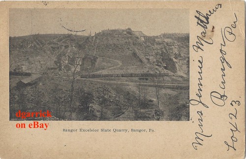Bangor Pennsylvania 1906 two postcards Main Street Slate Quarry ...
