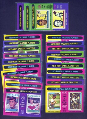 1975 Topps Baseball - MVP CARDS - *You Pick* Complete Your Set - With ...