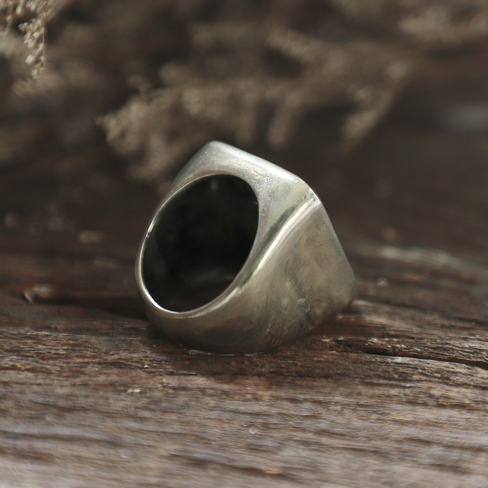 illuminati gothic square ring sterling silver biker men punk freemason ...