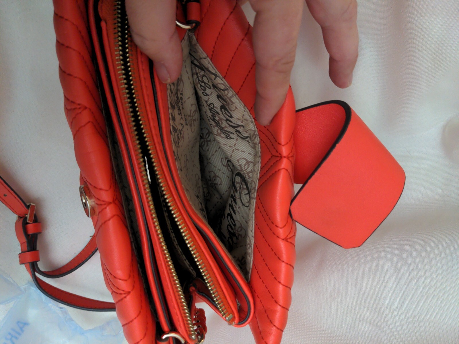 GUESS Mini Crossbody Bag Purse Blush Pink/Coral Gold … - Gem