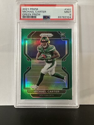 2021 Panini Prizm Michael Carter New York Jets Green Rookie Card #365 ...