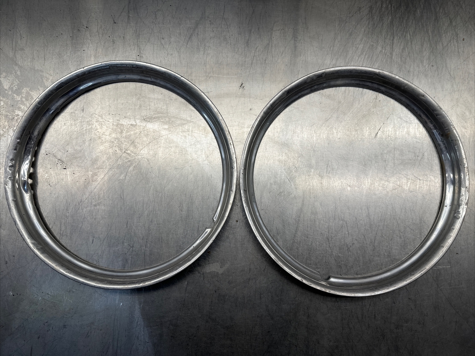 Vintage Ford Chevy Dodge Chrome 15 inch Beauty Ring Pair Rim Wheel ...