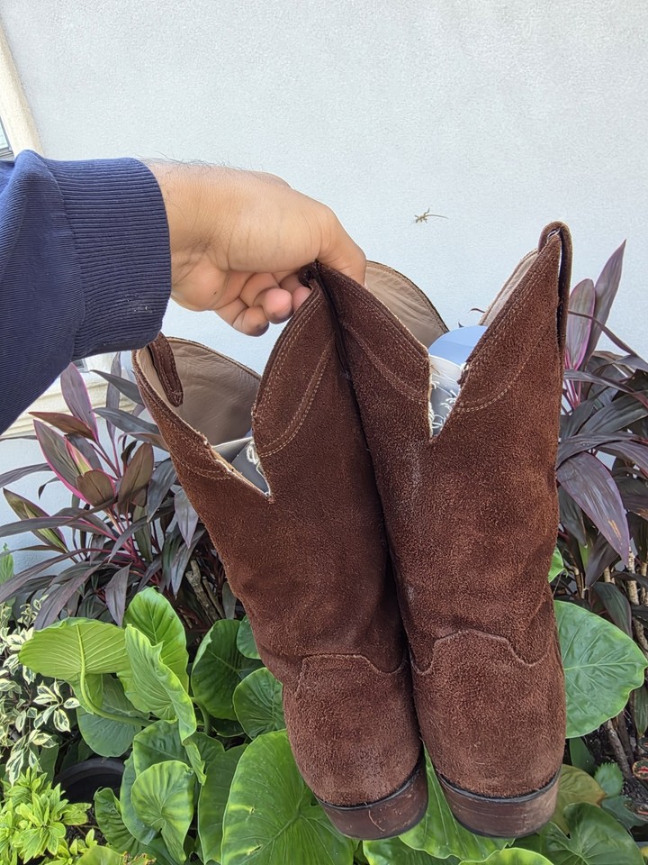 Tecovas The Shane Suede Chocolate Brown Western Roper Cowboy Boots Men ...