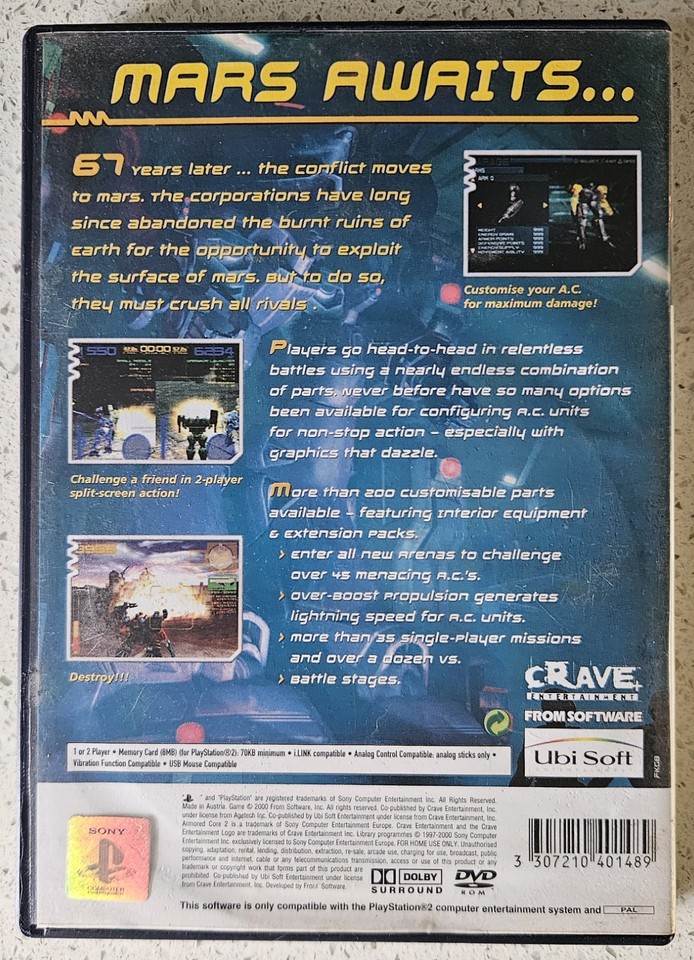 Armored Core 2 PS2 - Playstation 2 PAL Game WITH MANUAL | eBay Australia