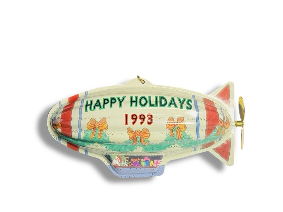 Hallmark 1993 Happy Holidays Tin Metal Blimp Ornament | eBay