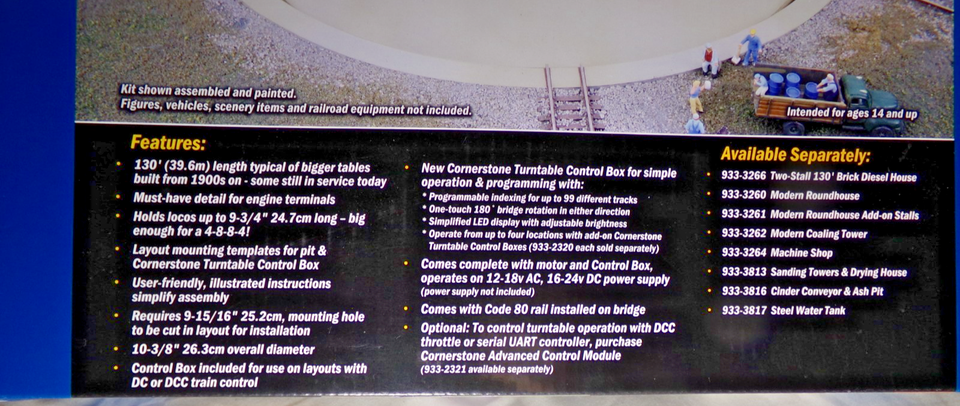 Walthers Cornerstone 933-2618 Motorized 130' Turntable / N Scale / NIB ...