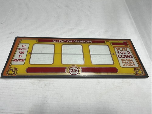 Vintage 70’s-80’s Las Vegas Slot Machine Center Reel Glass Panel 25 ...