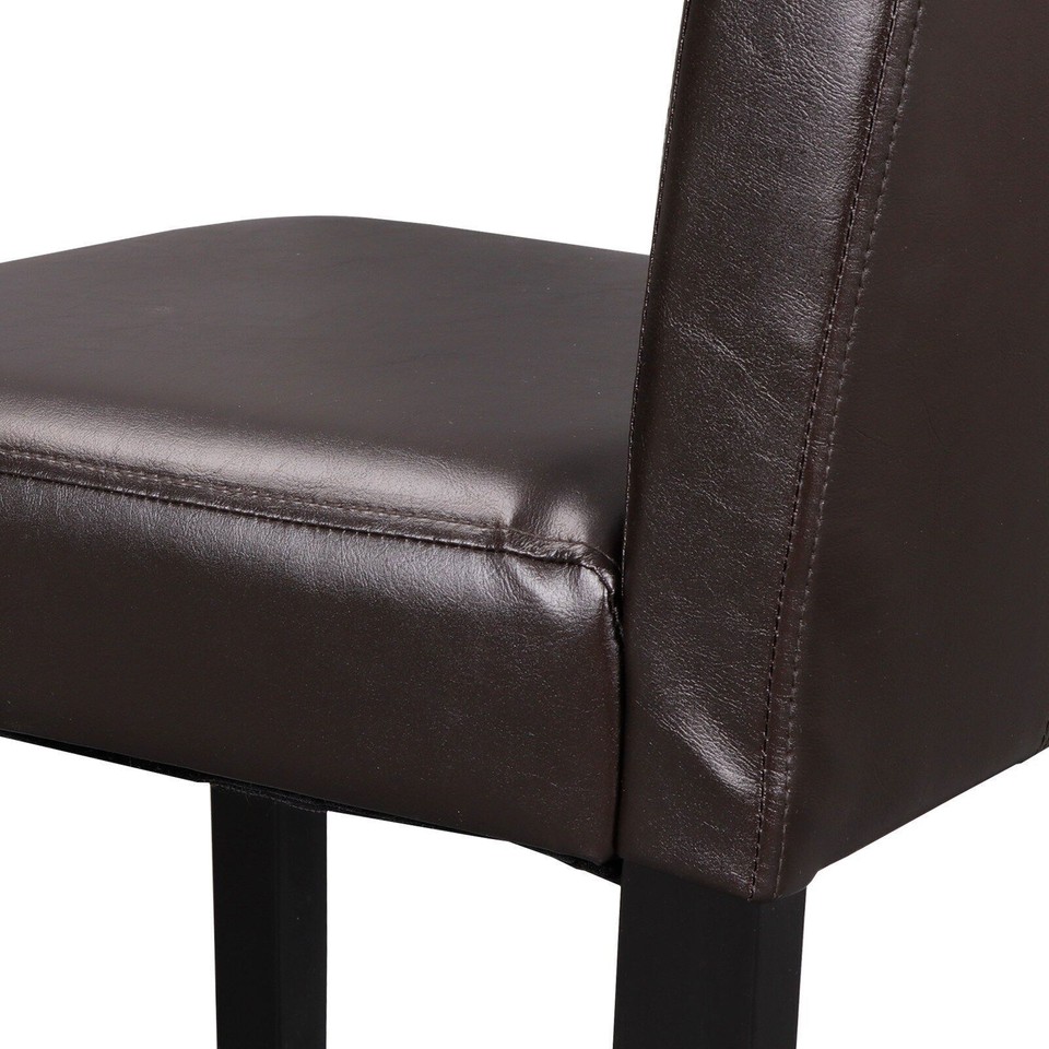 Set of 4 Comfort Leather Dining Room Kitchen Chairs Seating Backrest ...