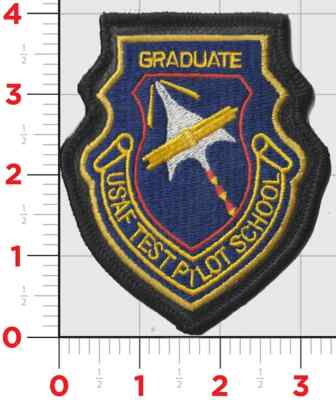 4" USAF AIR FORCE TEST PILOT SCHOOL GRADUATE HOOK & LOOP EMBROIDERED ...