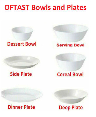OFTAST White Dinner Plates, Side/Deep Plates And Bowls, Make Your ...