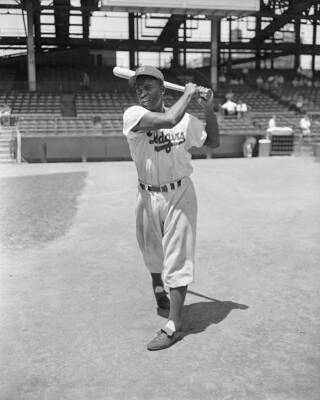 Jackie Robinson Brooklyn Dodger Batting 1948 OLD BASEBALL PHOTO | eBay