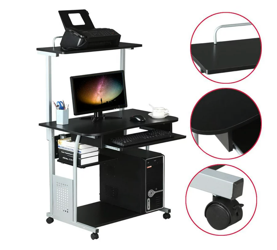 Escritorios Pequenos Para Cuartos Organizador Rolling Computer Desk ...