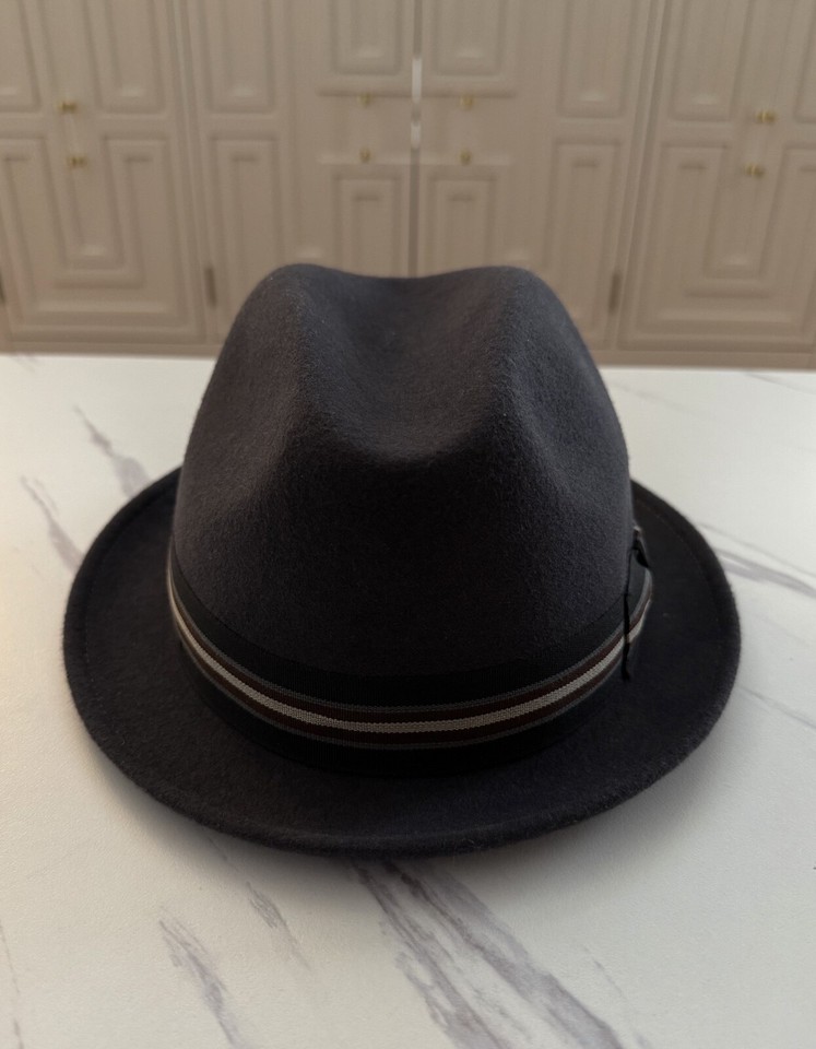 TRENDY cool celeb bigalli wool Felt Fedora Hat like on Justin ...