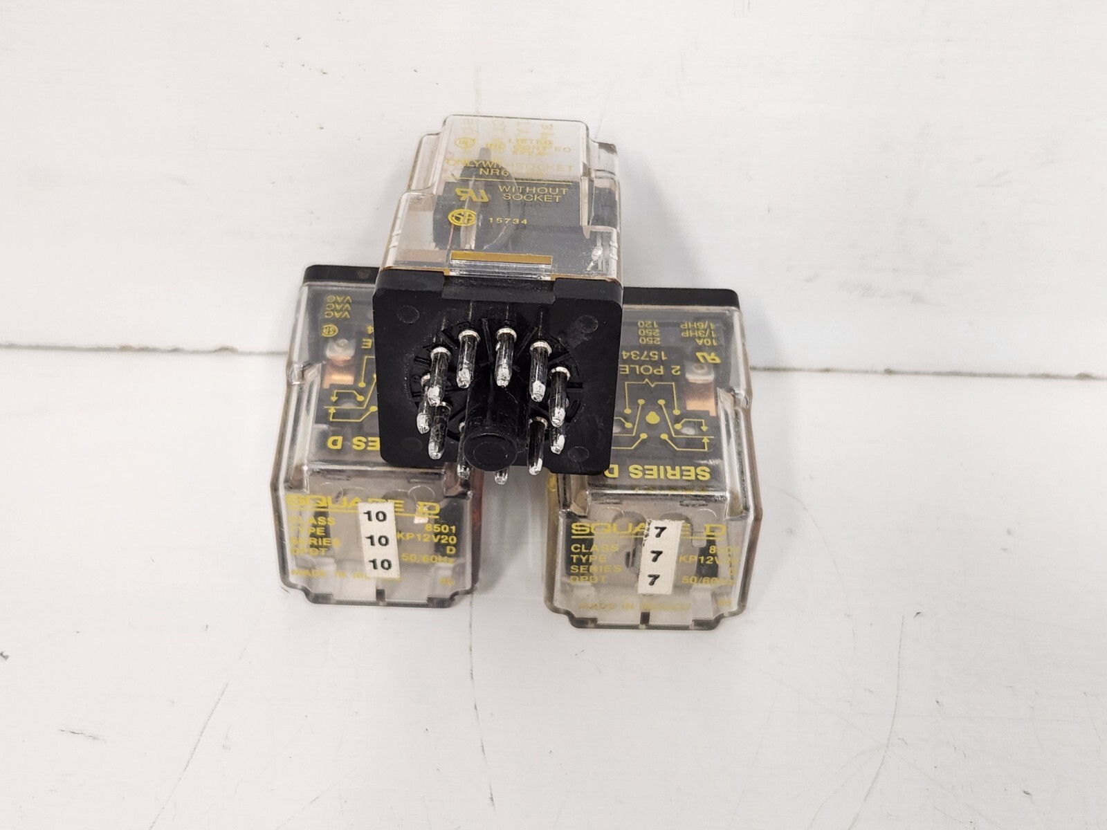LOT OF (3) GUARANTEED! SQUARE D SER.D 3PDT 24VDC 11-PIN RELAY 8501-KPD ...