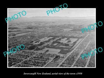 OLD LARGE HISTORIC PHOTO INVERCARGILL NEW ZEALAND AERIAL VIEW OF THE ...