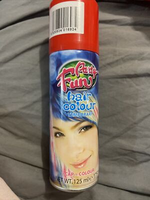 Party Fun Coloured Hair Spray Temporary Wash Out Hair Colour 125 ml Red ...