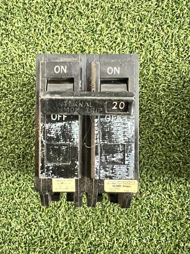 GENERAL ELECTRIC GE THQL2120 20 AMP 2 Pole Circuit Breaker TQL2120 USED ...