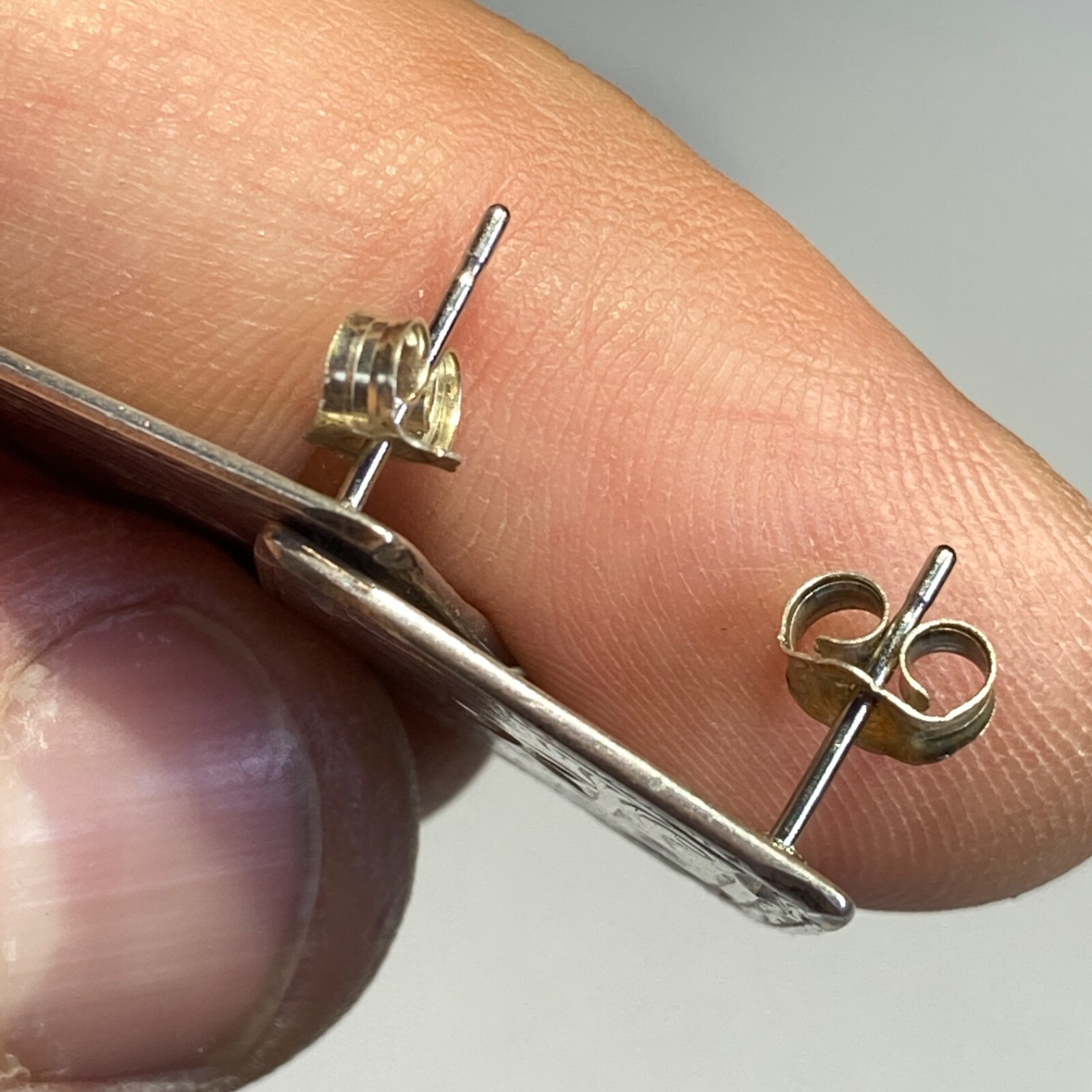 Early Engraved Bright Cut Reuse Post Earrings Antique 925 Sterling ...