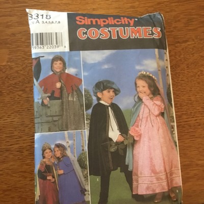 Simplicity 8318 Sewing Pattern for Child Costumes Sz 3-8 - UNCUT ...