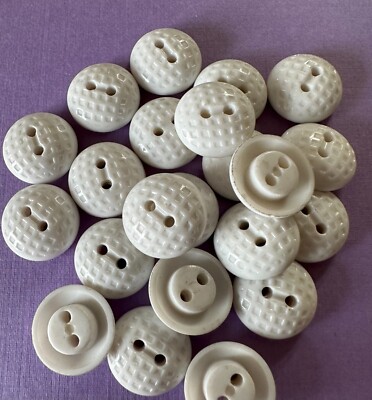 10 Vintage 2-Hole White Plastic Golf Ball Buttons, 9/16" Dia. | eBay