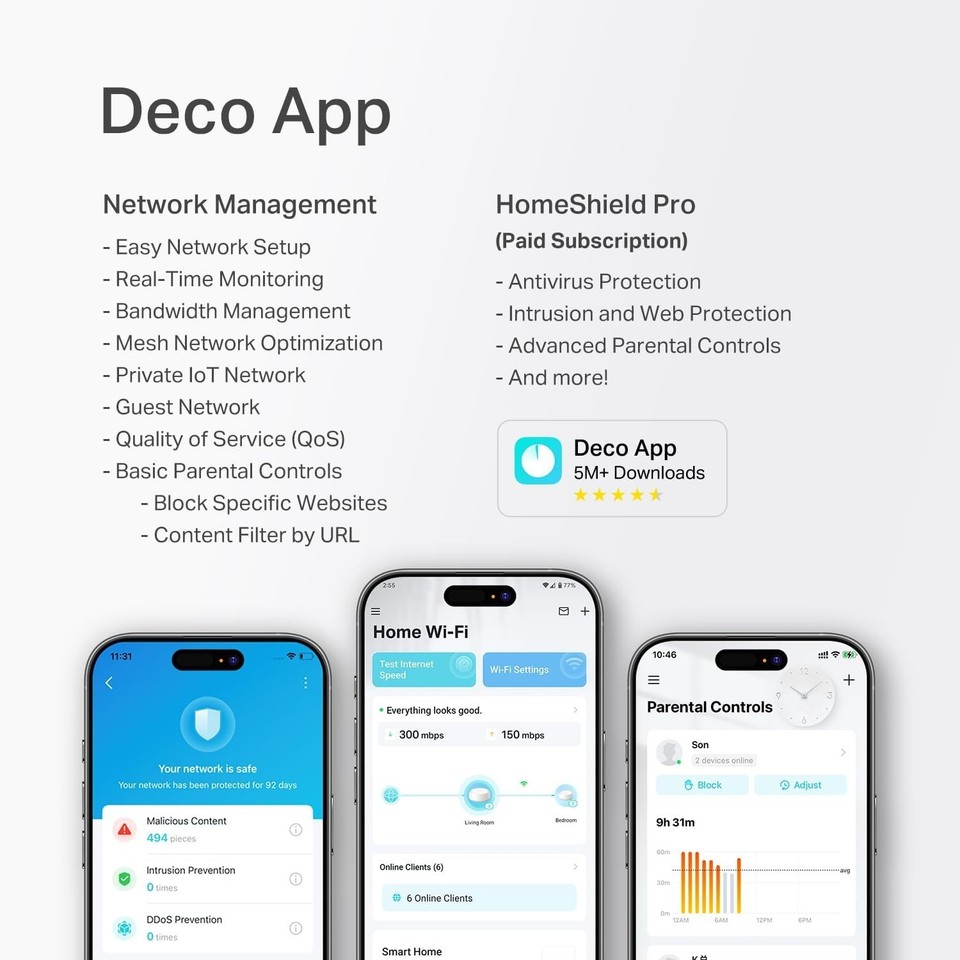 Reliable WiFi 7 Mesh Network - Deco BE25 with 5 Gbps Speeds & Easy ...