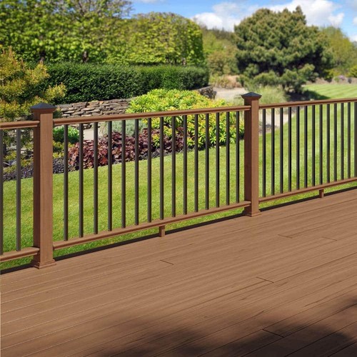 ProWood 6 ft. Walnut-Tone Southern Yellow Pine Moulded Rail Kit with ...