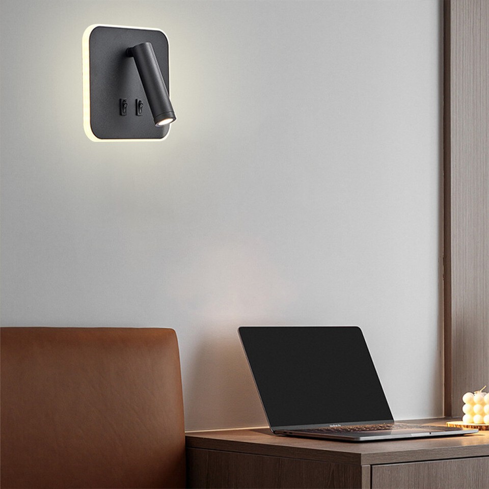 Wall Lamps Reading Strip Light Back Light Bedroom Sconce With Switch ...