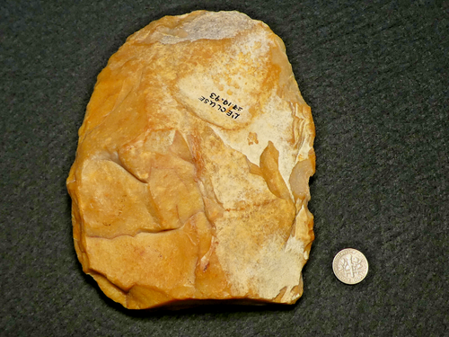 LARGE NEANDERTHAL HAND AX CLEAVER 150mm STONE AGE PALEOLITHIC ACHEULEAN ...