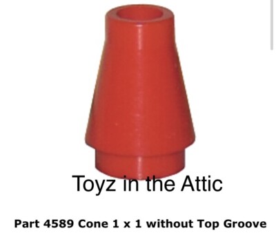 Lego 1x 4589 Red Cone 1 x 1 without Top Groove Space Police II 6897 | eBay