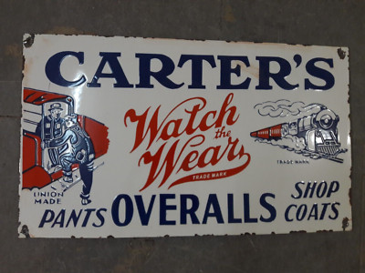PORCELAIN CARTER'S ENAMEL SIGN 36X18 INCHES | eBay
