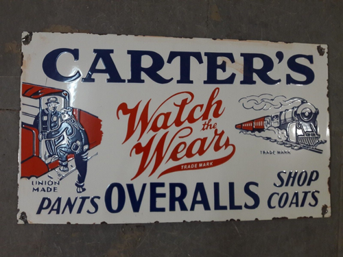 PORCELAIN CARTER'S ENAMEL SIGN 36X18 INCHES | eBay