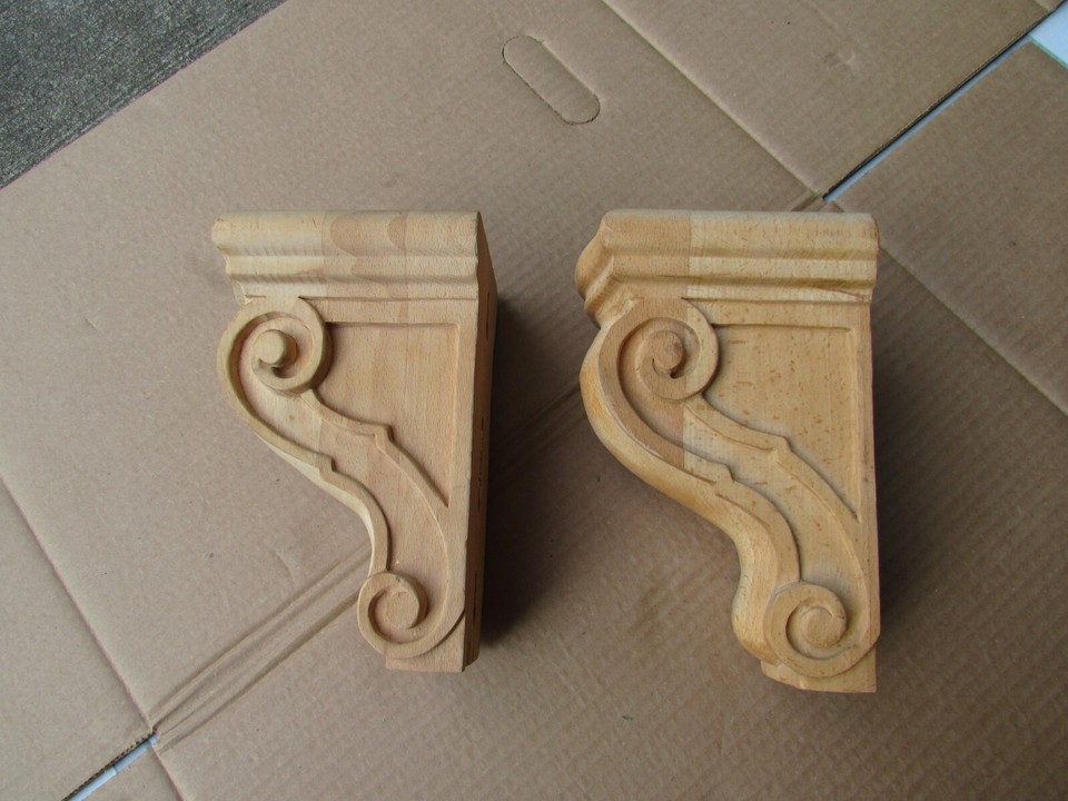 Traditional Corbel Countertop Support Bracket Maple Wood Carved LARGE ...