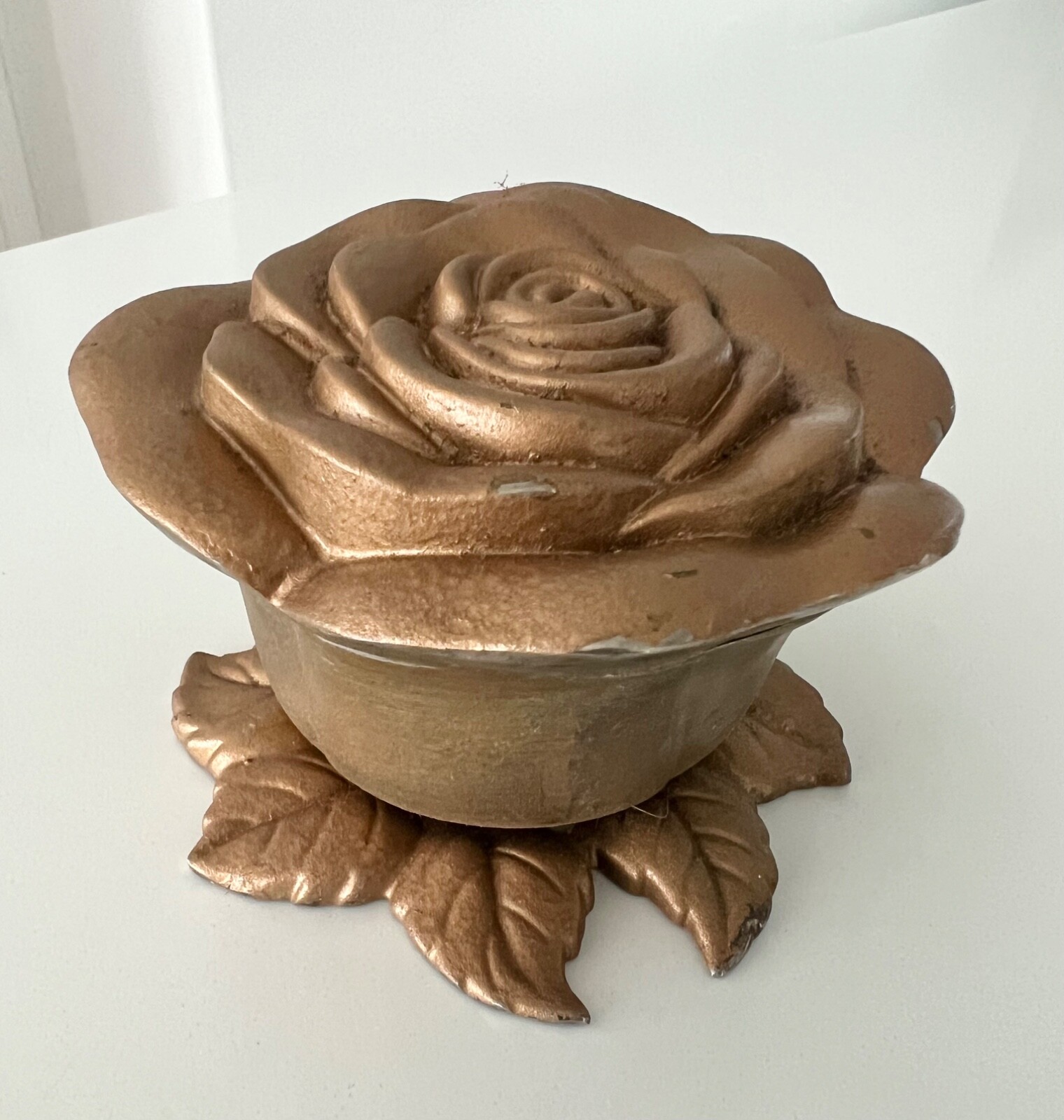 Vintage 2.5"x4" Godinger Silver Plated Rose Jewelry Trinket Box Metal ...