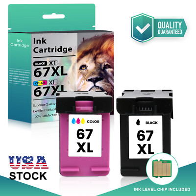 67XL 67 XL Ink Cartridge For HP DeskJet 2700 2755 2852 2855 4152 4155 E ...