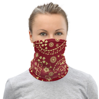 Red Western Bandana Style Paisley Neck Gaiter Face Mask Covering ...