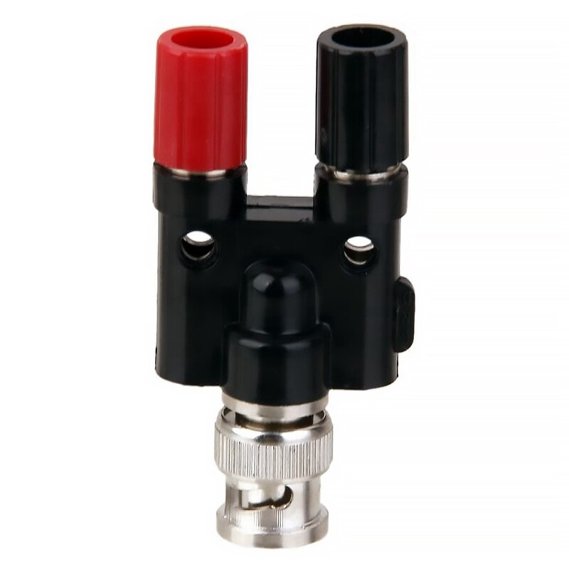 BNC Plug 4mm Banana Plug Splitter Connector BNC Male Plug to 2 x 4mm ...